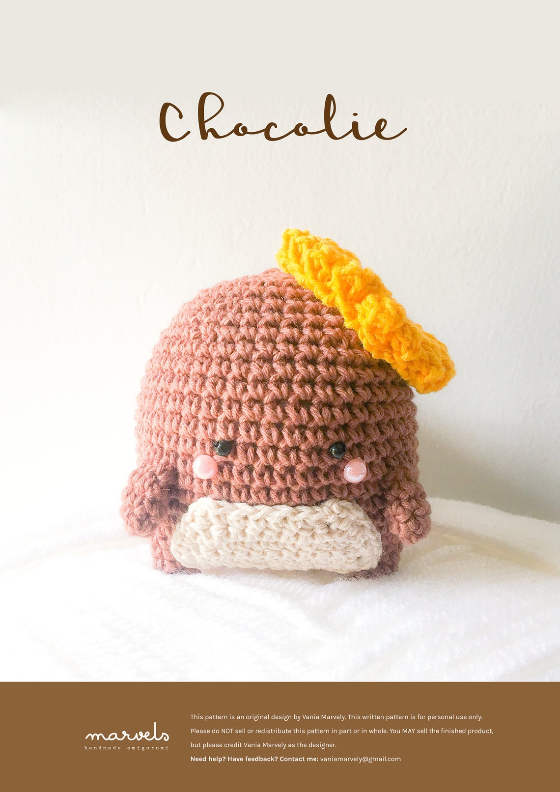 CROCHET PATTERN (PDF): Chocolie Amigurumi / Plushie / Bagcharm - Etsy