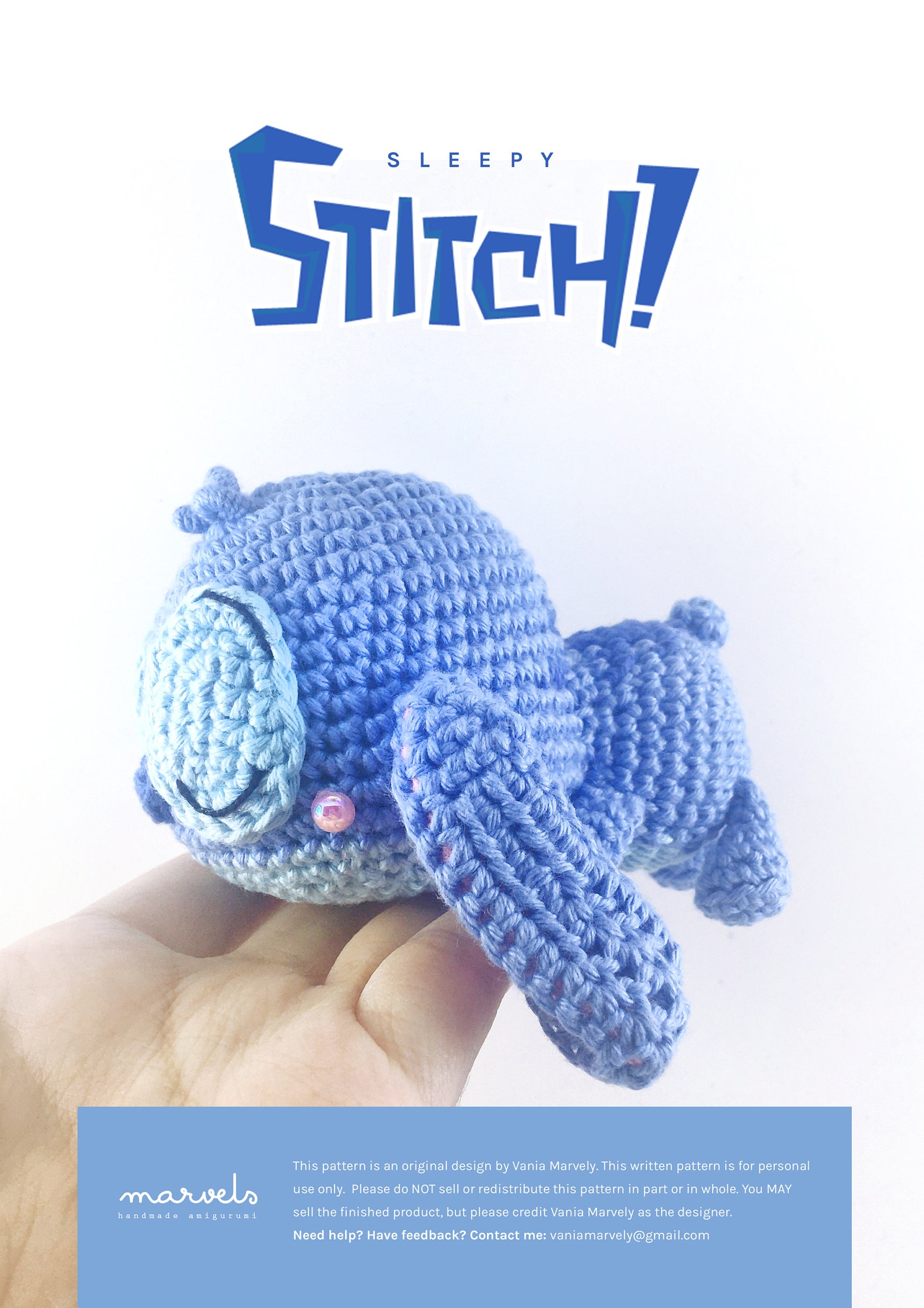 CROCHET PATTERN (PDF): Sleepy Stitch Amigurumi / Plushie / Bagcharm - Etsy