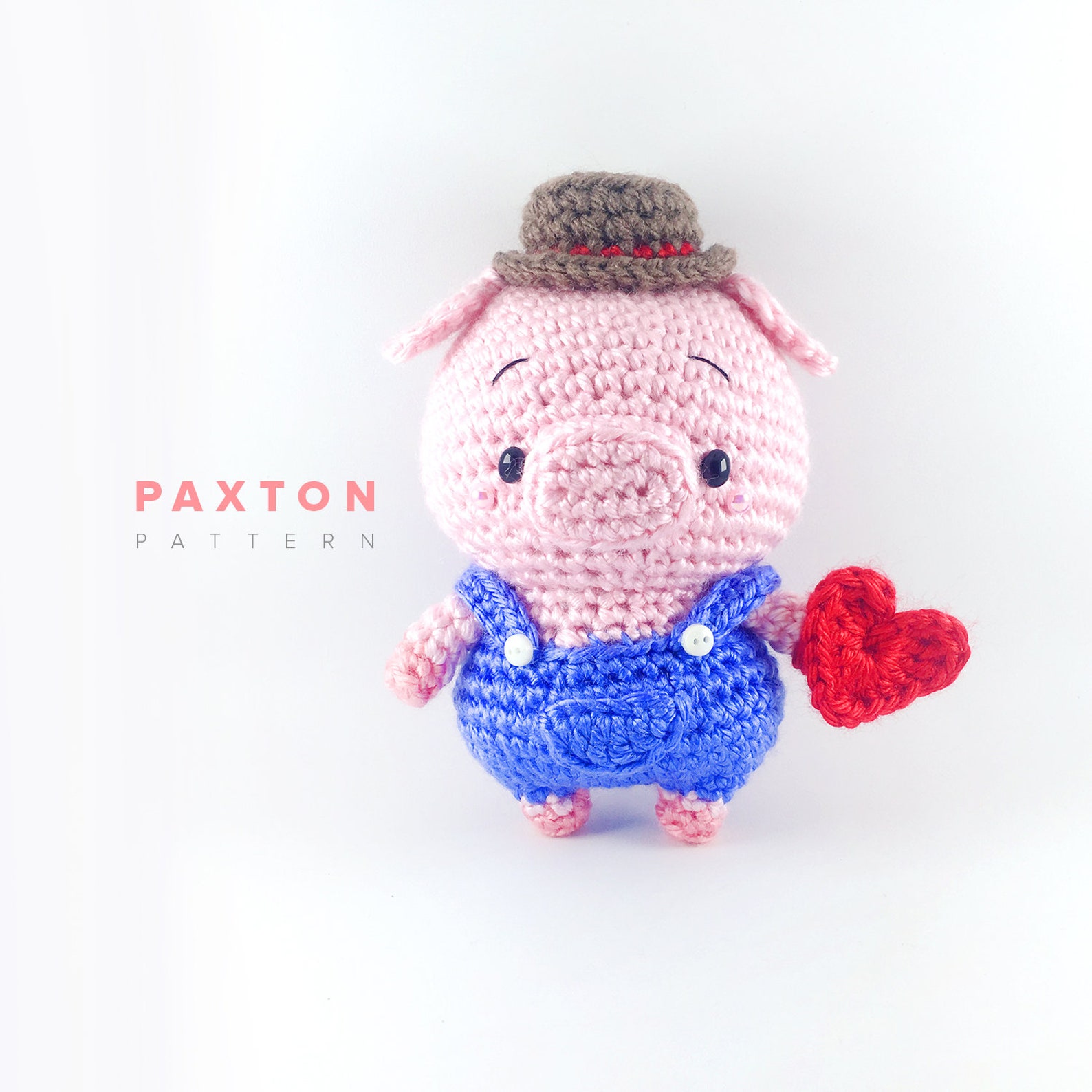 CROCHET PATTERN (PDF): Paxton the Romantic Pig Amigurumi / Plushie ...