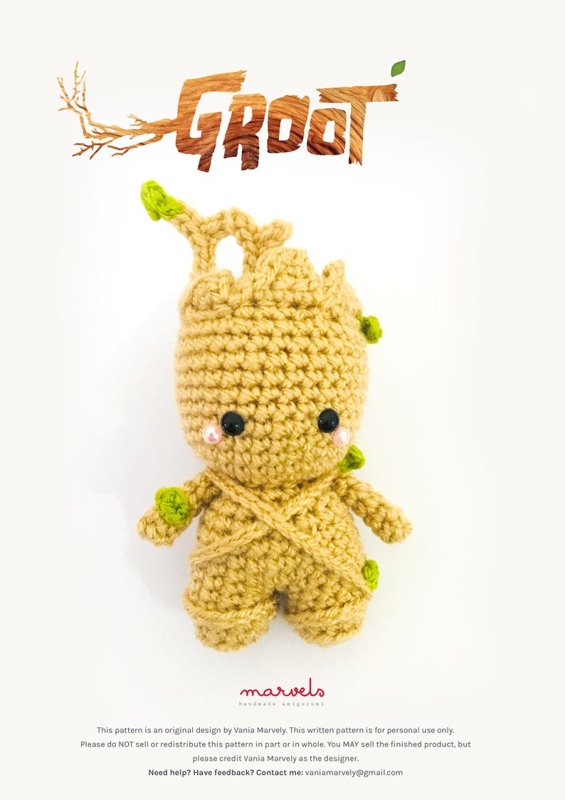 CROCHET PATTERN PDF: Baby Groot Amigurumi / Plushie / - Etsy