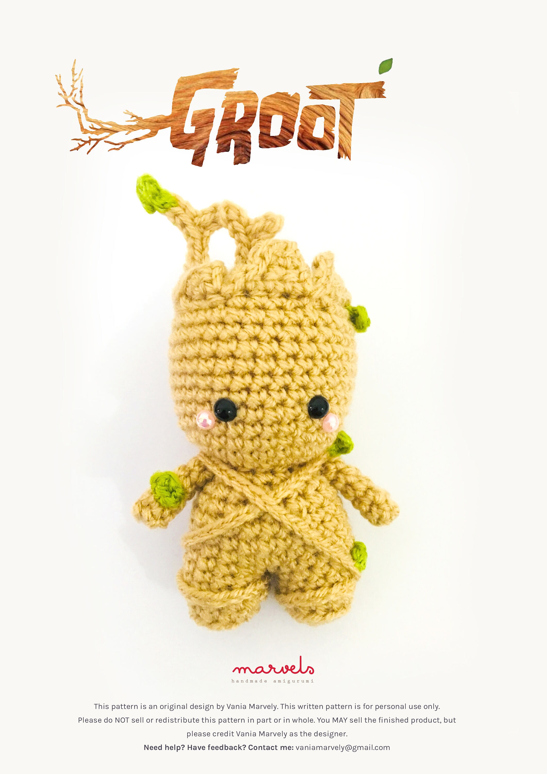 CROCHET PATTERN PDF: Baby Groot Amigurumi / Plushie / - Etsy Australia