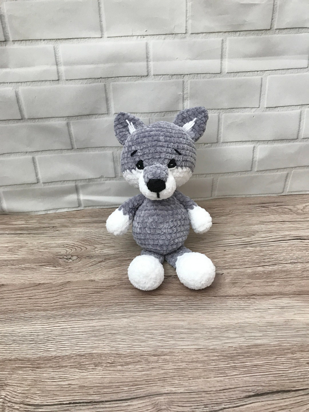 Wolf Crochet, Crochet Wolf in Velvet Yarn, Wolf Soft Toy, Fox Soft Toy ...