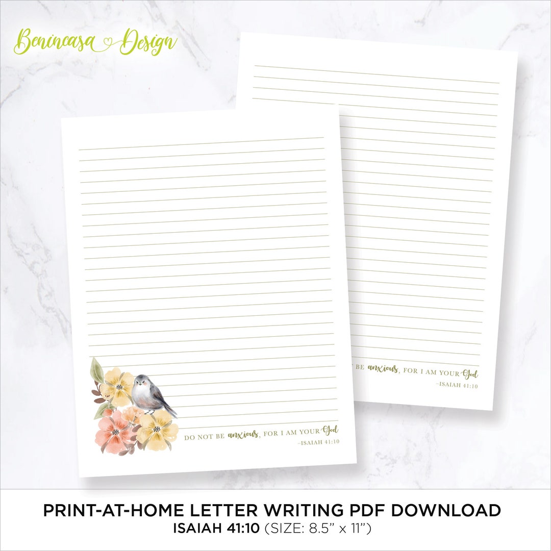 DIGITAL PDF DOWNLOAD Printable Letter Writing Sheet isaiah - Etsy