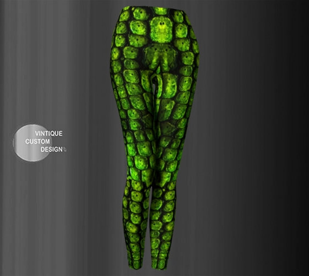 Green Crocodile Scale Leggings: Reptile Cosplay Yoga Pants - Etsy