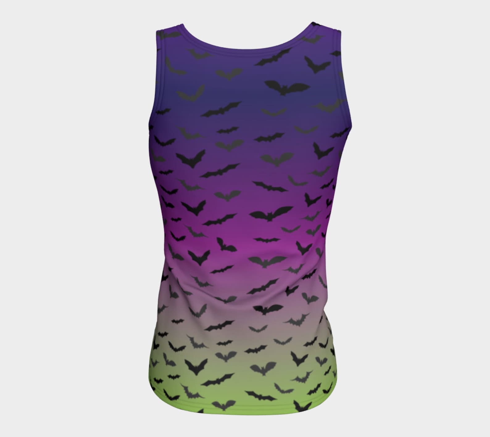 HALLOWEEN BAT TANK Top Purple & Green Ombre Print Tank Top Shirt Womens ...