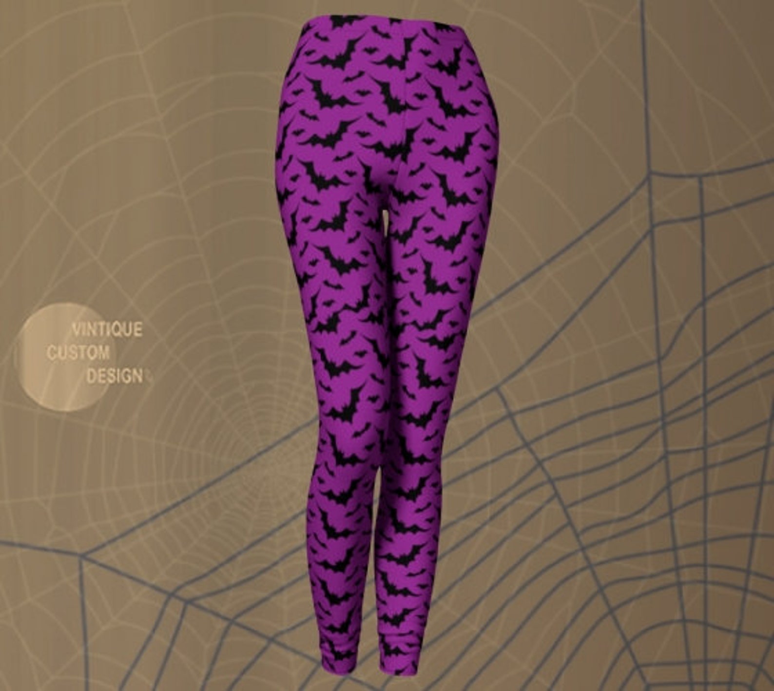 LEGGINGS Purple BAT Print HALLOWEEN Leggings Womens Fashion Leggings ...