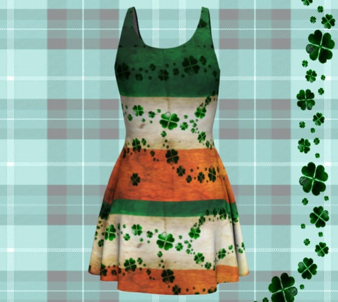 St Patricks Day DRESSES Shamrock IRISH FLAG Dress Womens - Etsy