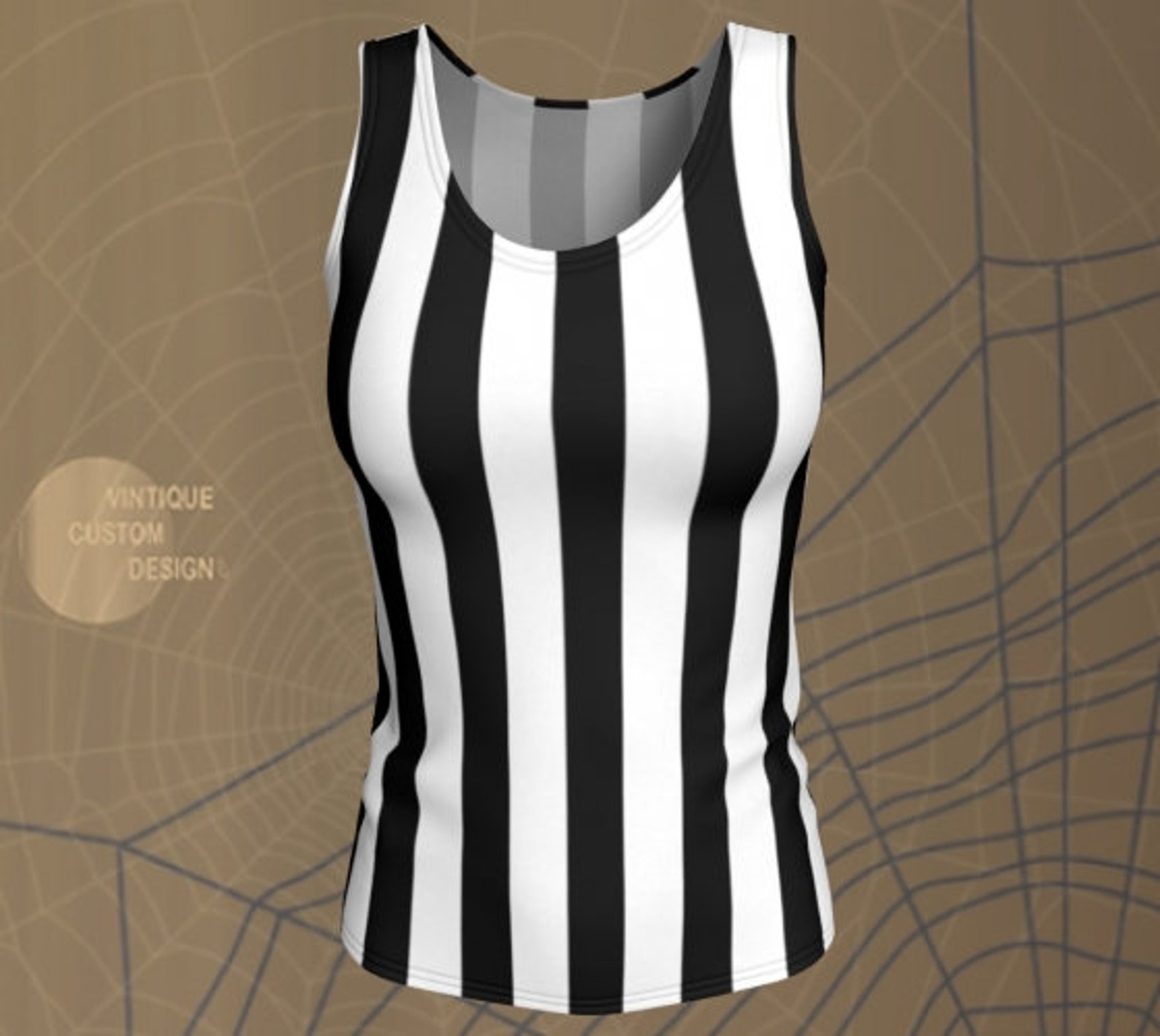 Black and White TANK TOP Referee Tank Top HALLOWEEN Shirt Womens Inmate ...