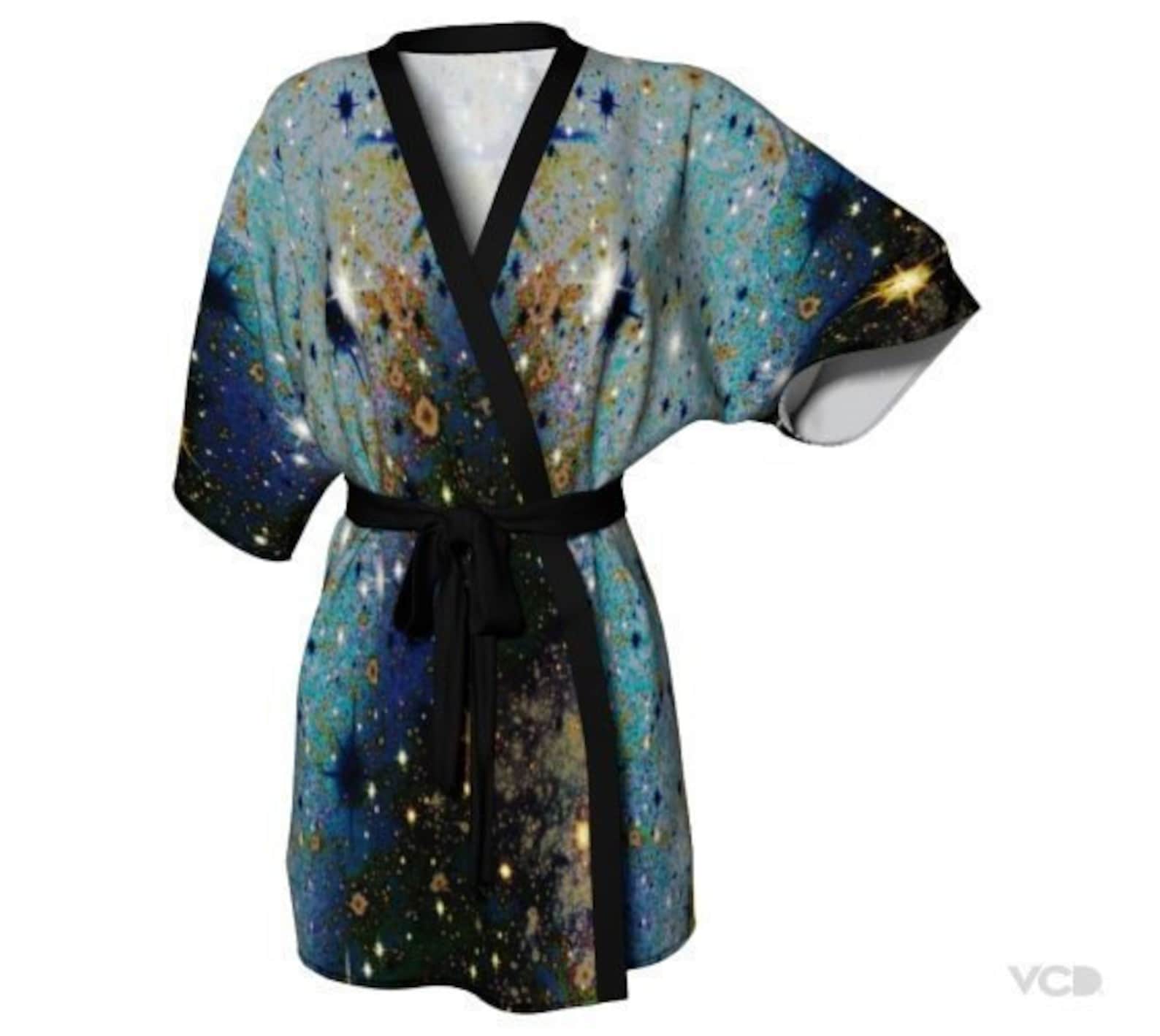 GALAXY KIMONO ROBE Womens Galaxy Robe Cosmic Galaxy Printed Robe for ...