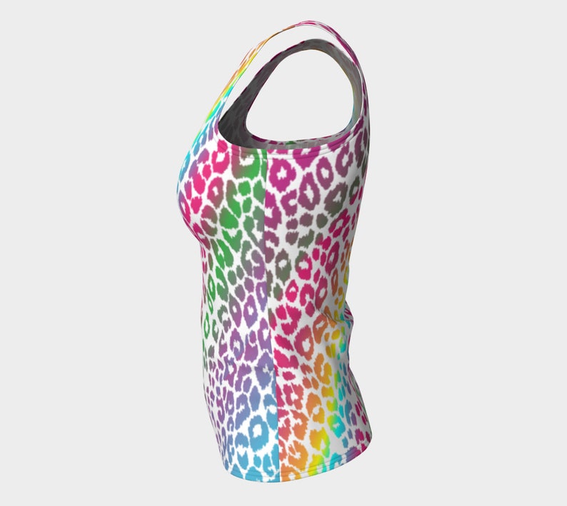TANK TOP WOMENS Cheetah Print Top Rainbow Leopard Print Animal - Etsy