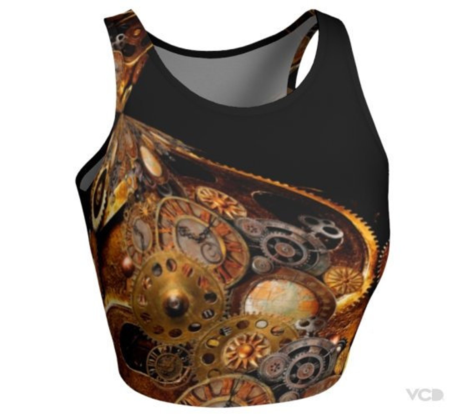 STEAMPUNK Crop TOP WOMENS Steampunk Clothing Gears and Clocks Cyberpunk ...