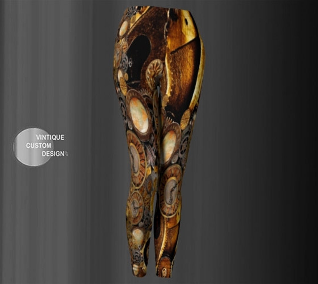 STEAMPUNK GEAR LEGGINGS Steam Punk Clothing Womens Cyberpunk Post ...