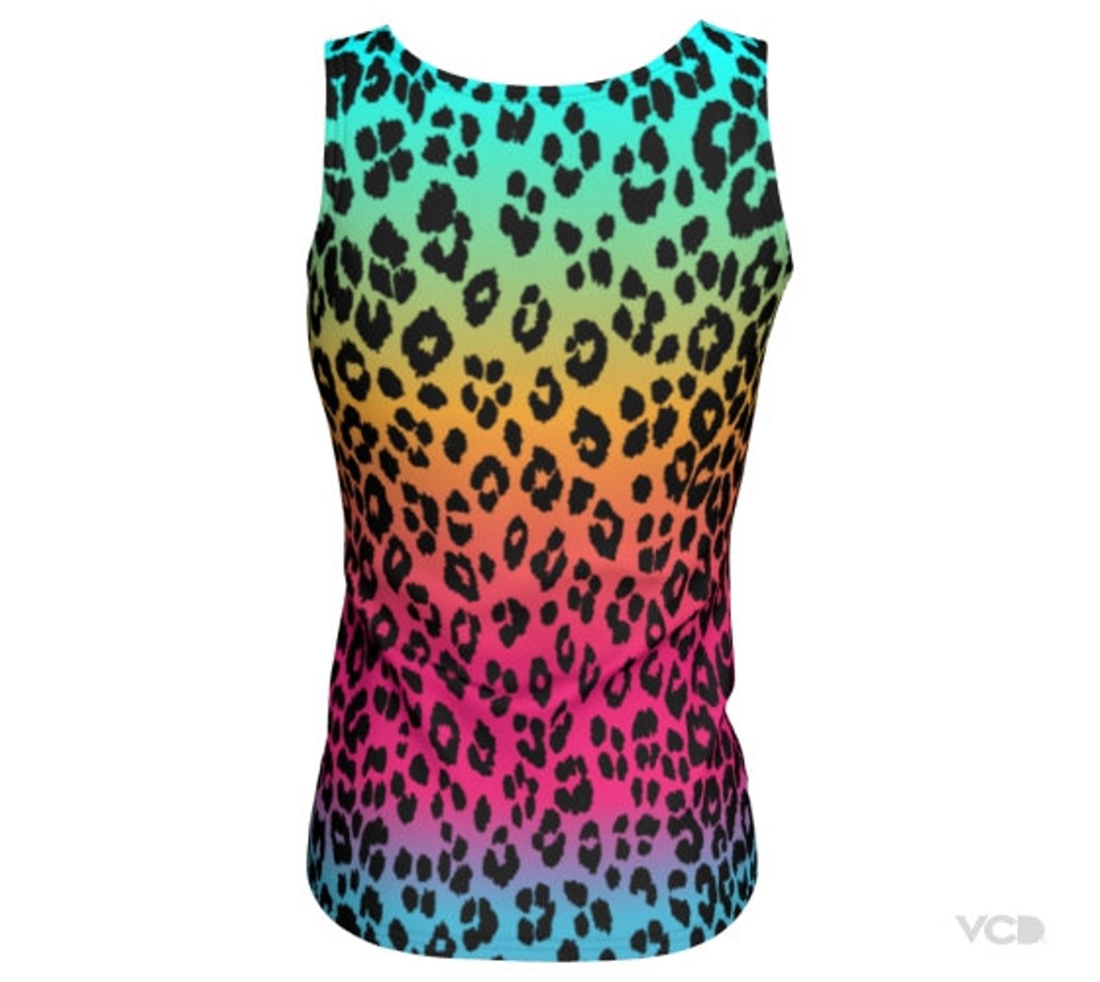 WOMENS TANK TOP Rainbow Ombre Cheetah Leopard Print Animal Print Tank ...