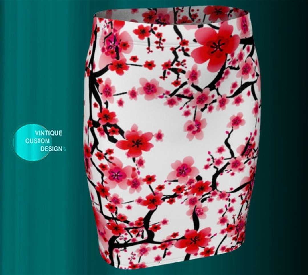 SPRING SKIRT Women's Floral Print Cherry Blossom Skirt for Women ...