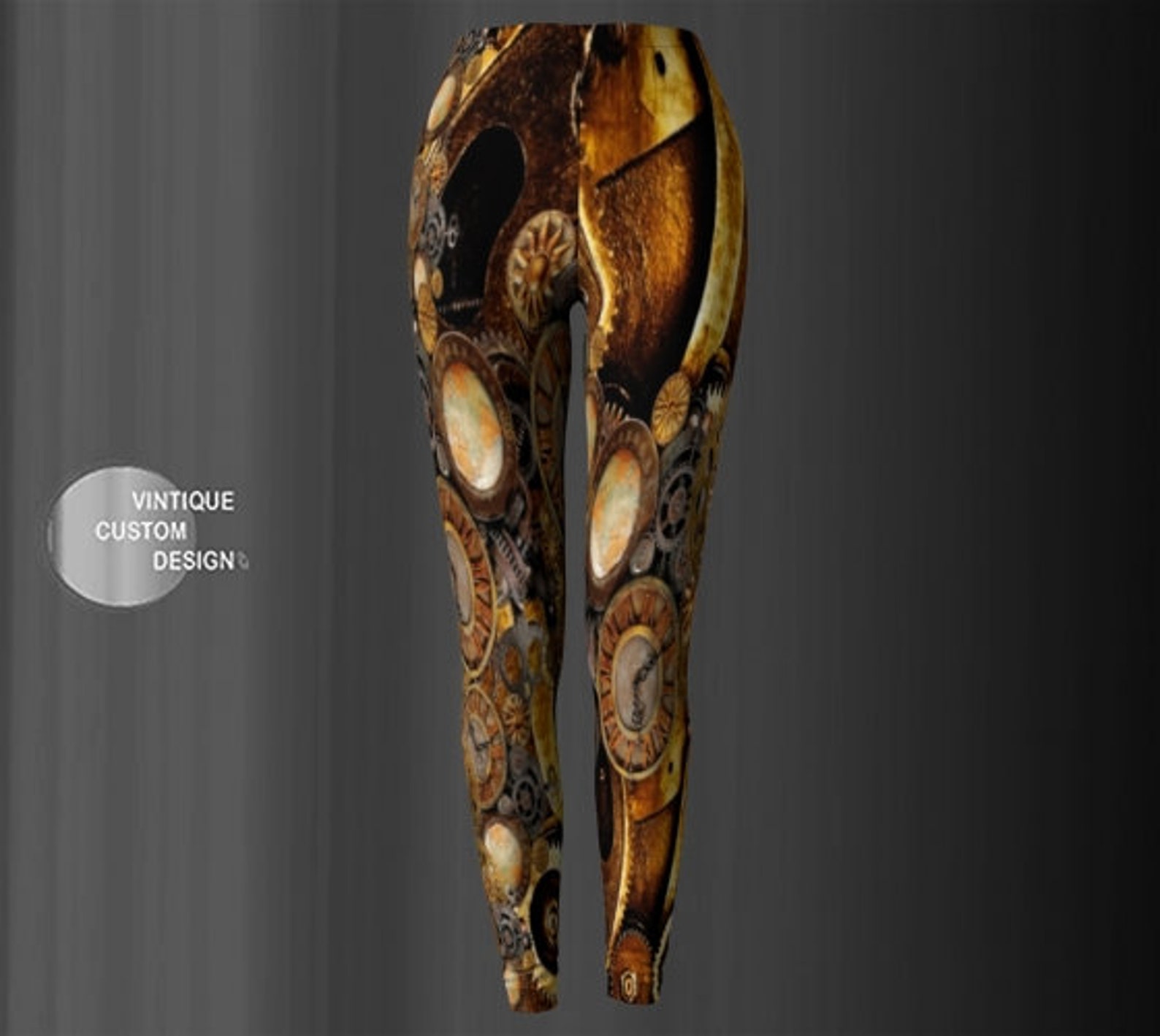 STEAMPUNK GEAR LEGGINGS Steam Punk Clothing Womens Cyberpunk Post ...