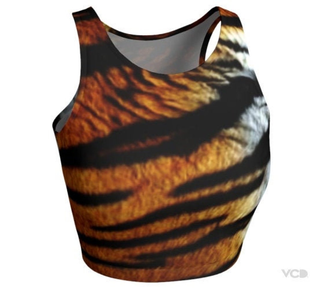 Tiger Print Crop Top: Women's Eco-friendly Athletic Bralette - Etsy