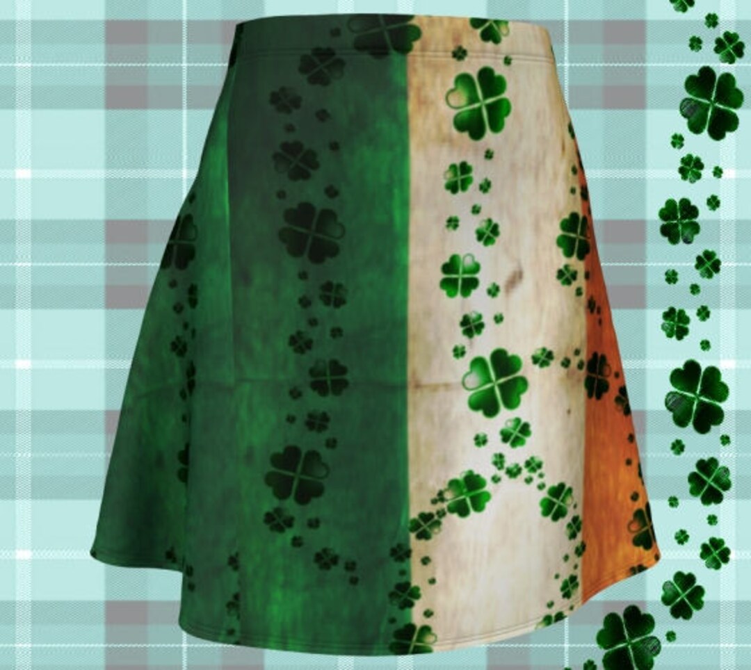 Shamrock Flare Skirt: Irish Pride St Patricks Day Outfit - Etsy