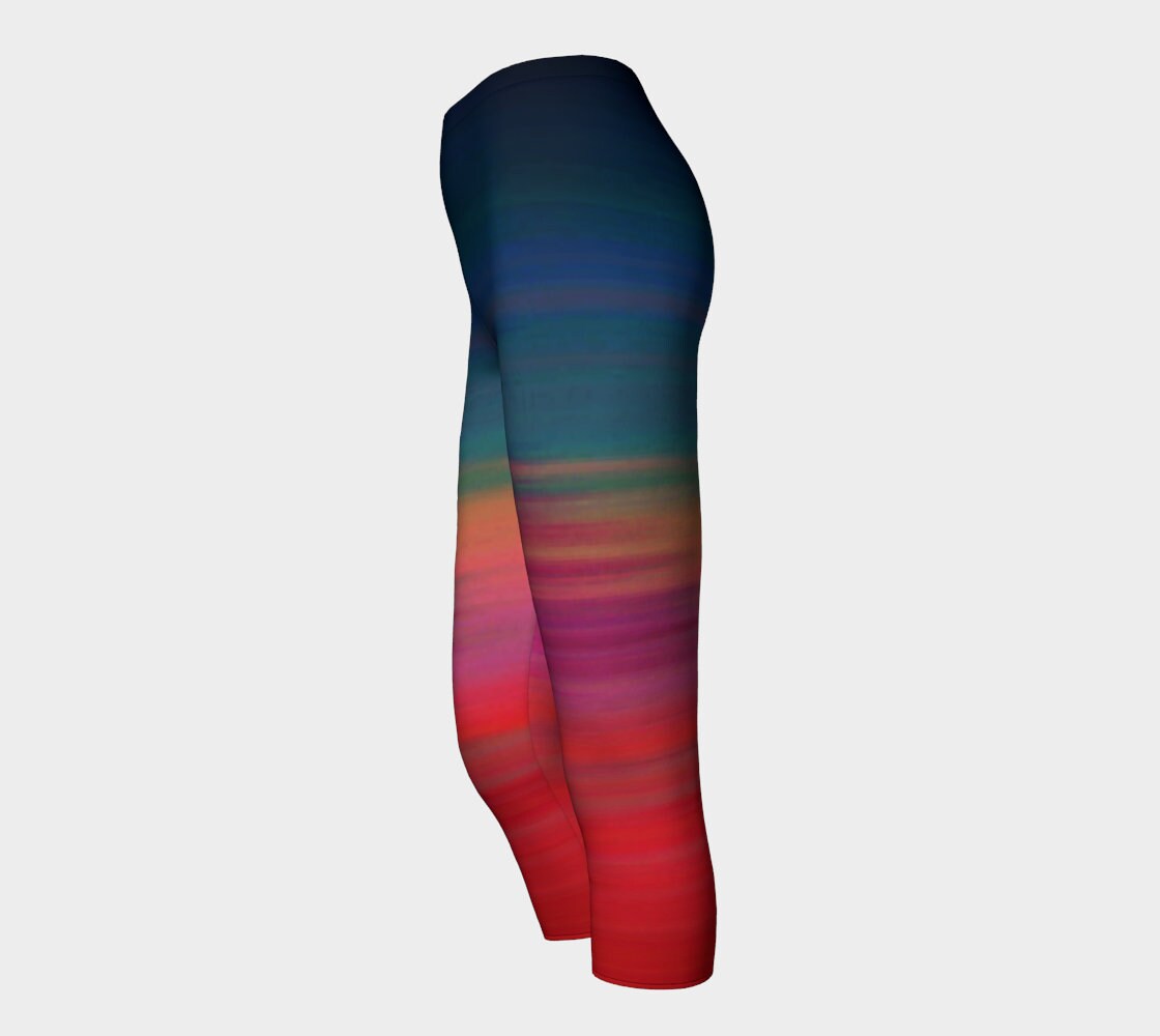 Rainbow Ombre Leggings Capri Leggings Yoga Pants Womens Yoga Leggings