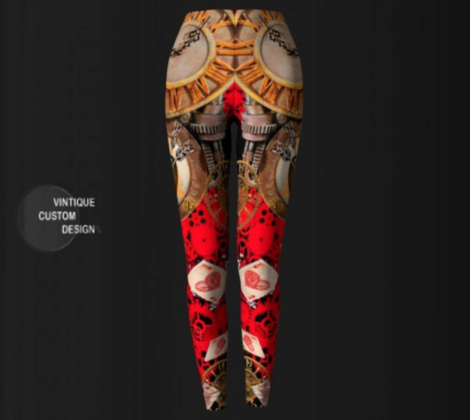 STEAM PUNK Leggings WOMENS Yoga Pants Punk Leggings Futuristic Clothing ...
