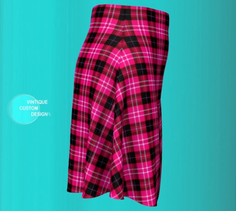Pink Tartan Plaid Mini Skirt Womens Skirts Tight Skirt Sexy Etsy