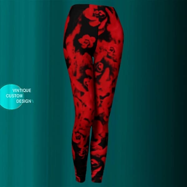 Red Yoga Pants - Etsy