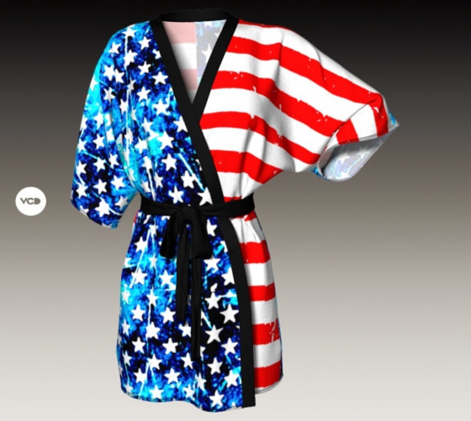 American Flag KIMONO ROBE Womens Red White and Blue USA Stars and ...