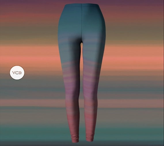 Rainbow Ombre Rave Leggings Burning Man Clothing Womens Etsy