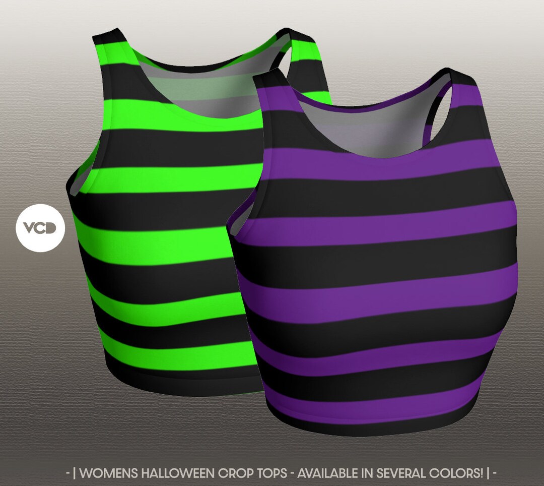Striped Halloween Crop Top: Women's Athletic Bralette - Etsy