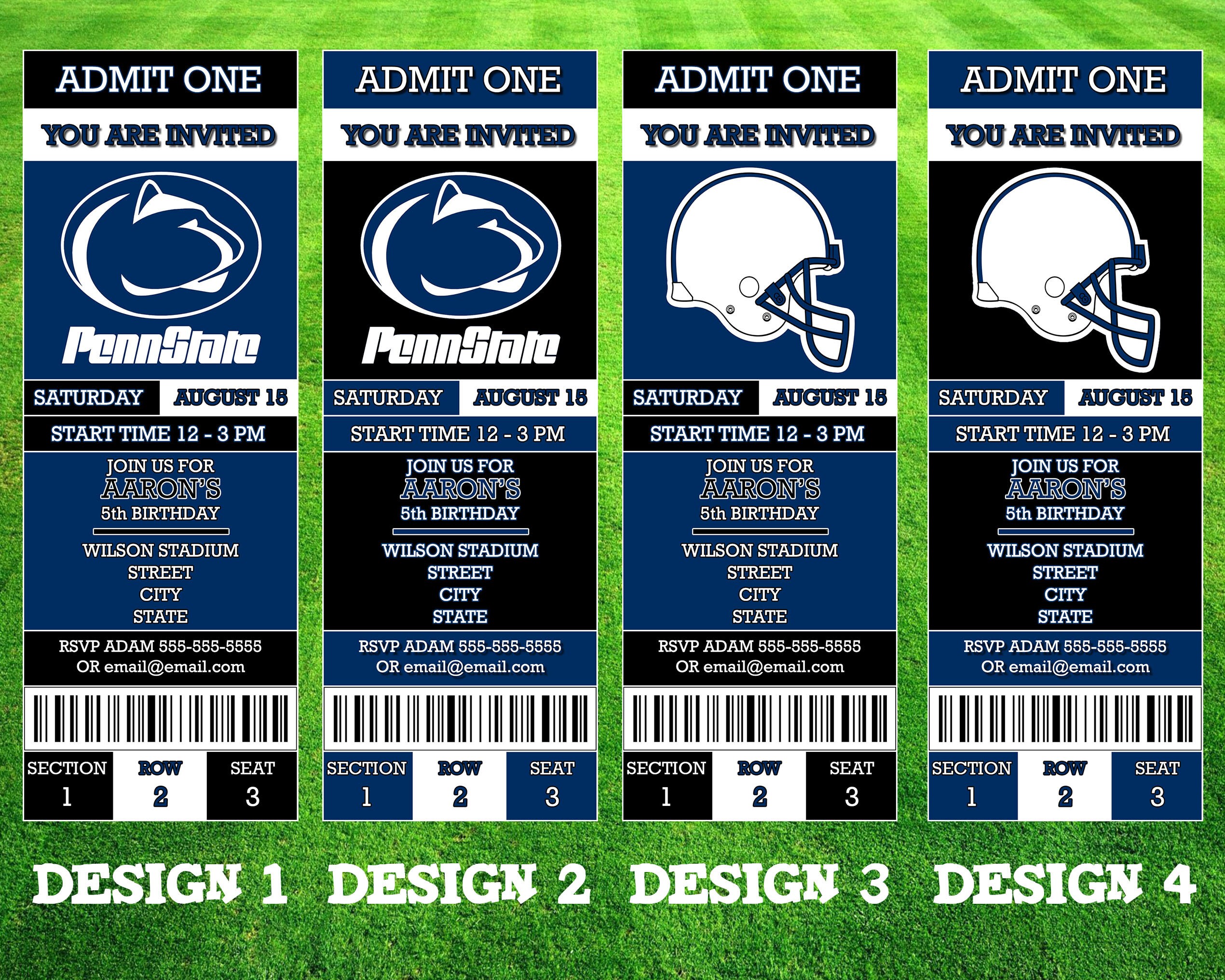 Penn State Ticket Invitation - Etsy