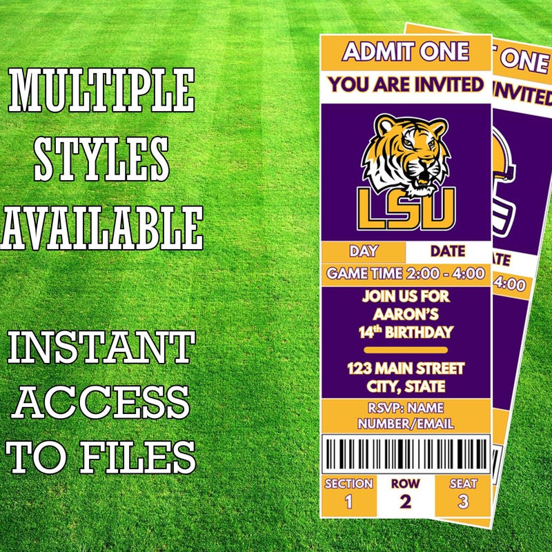 Ticket Stub Football Invitation - Etsy
