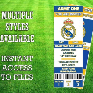 Real Madrid Ticket Invitation - Etsy