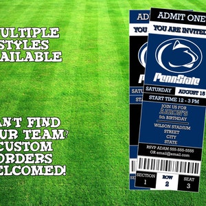 Penn State Ticket Invitation - Etsy