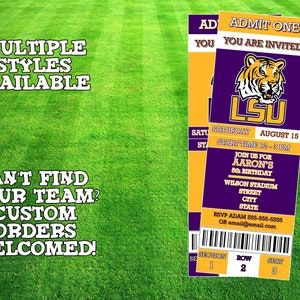 LSU Tigers Ticket Invitation - Etsy