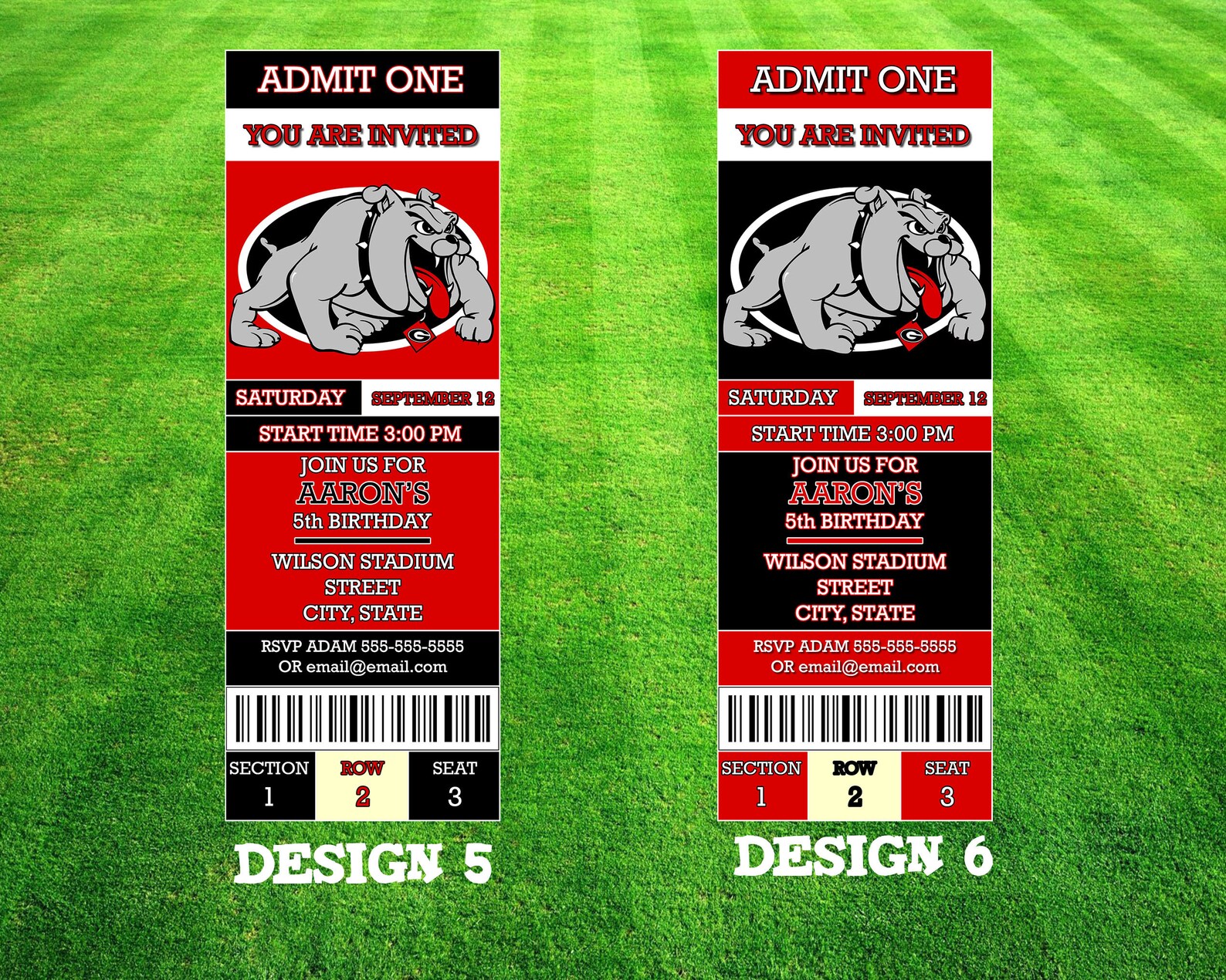 Georgia Bulldogs Ticket Invitation - Etsy