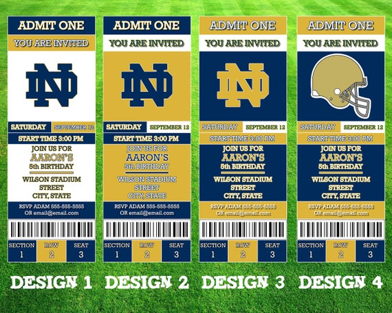 Notre Dame Ticket Invitation Etsy