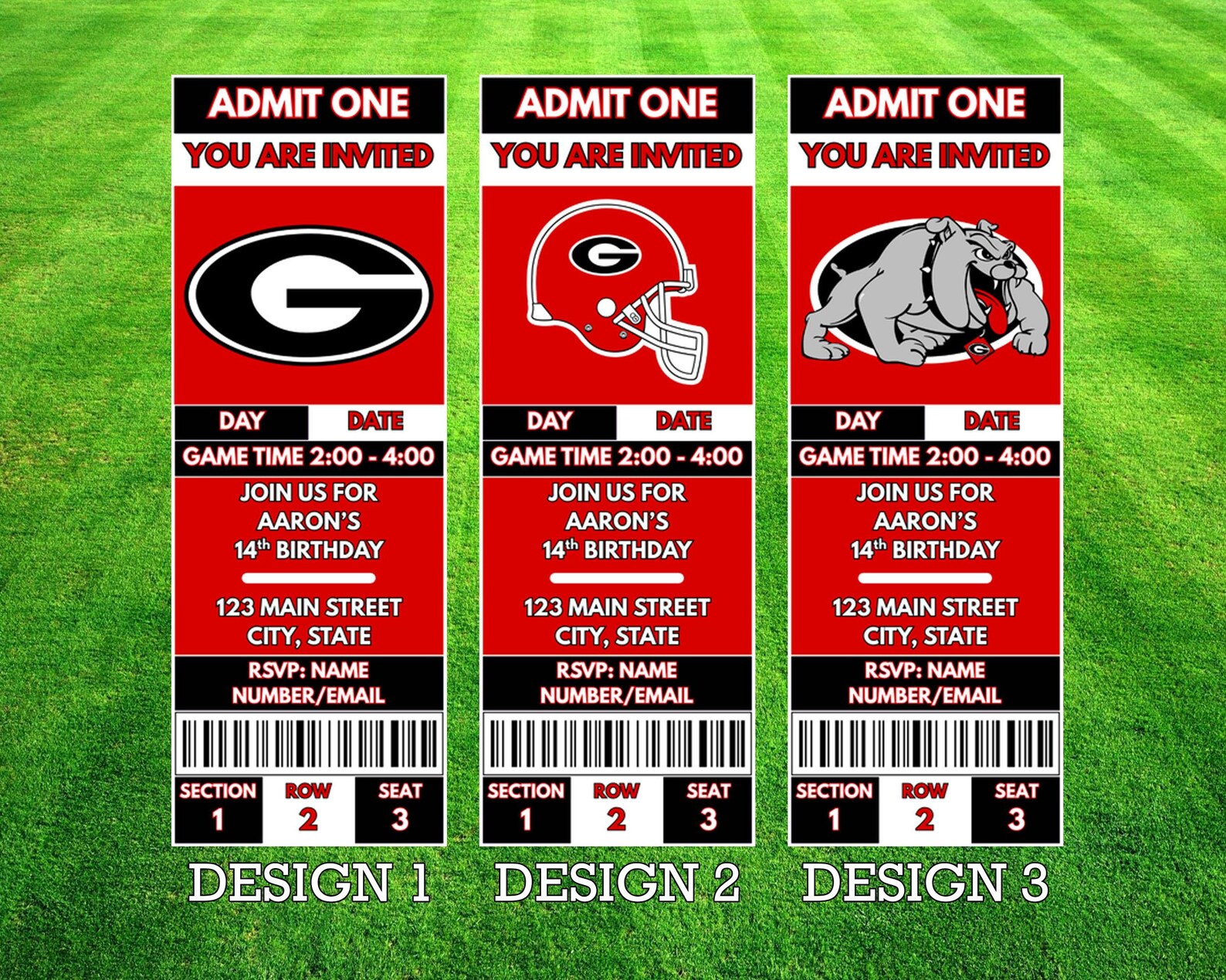 Georgia Bulldogs Ticket Invitation - Etsy