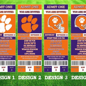 Clemson Ticket Invitation - Etsy