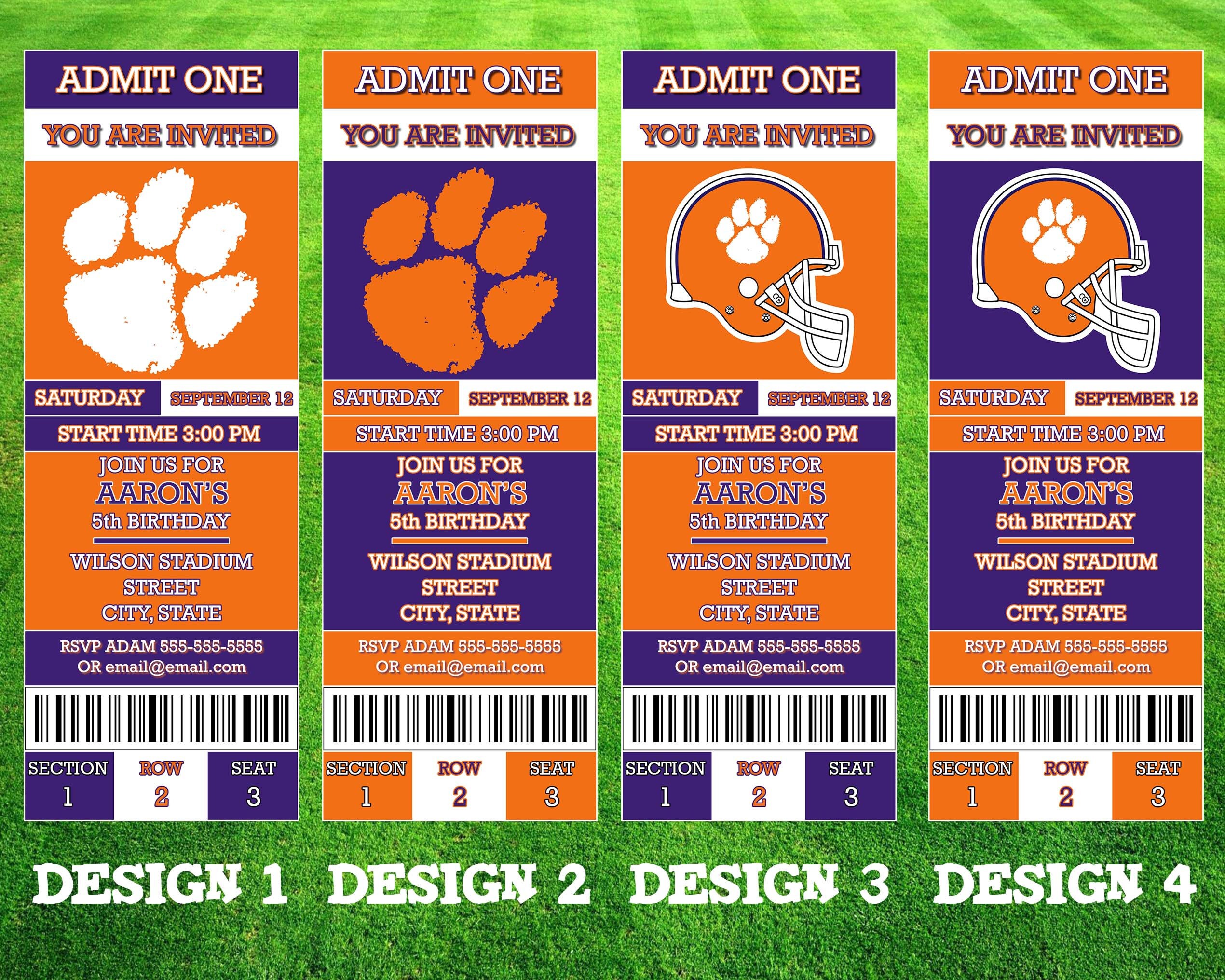 Clemson Ticket Invitation - Etsy