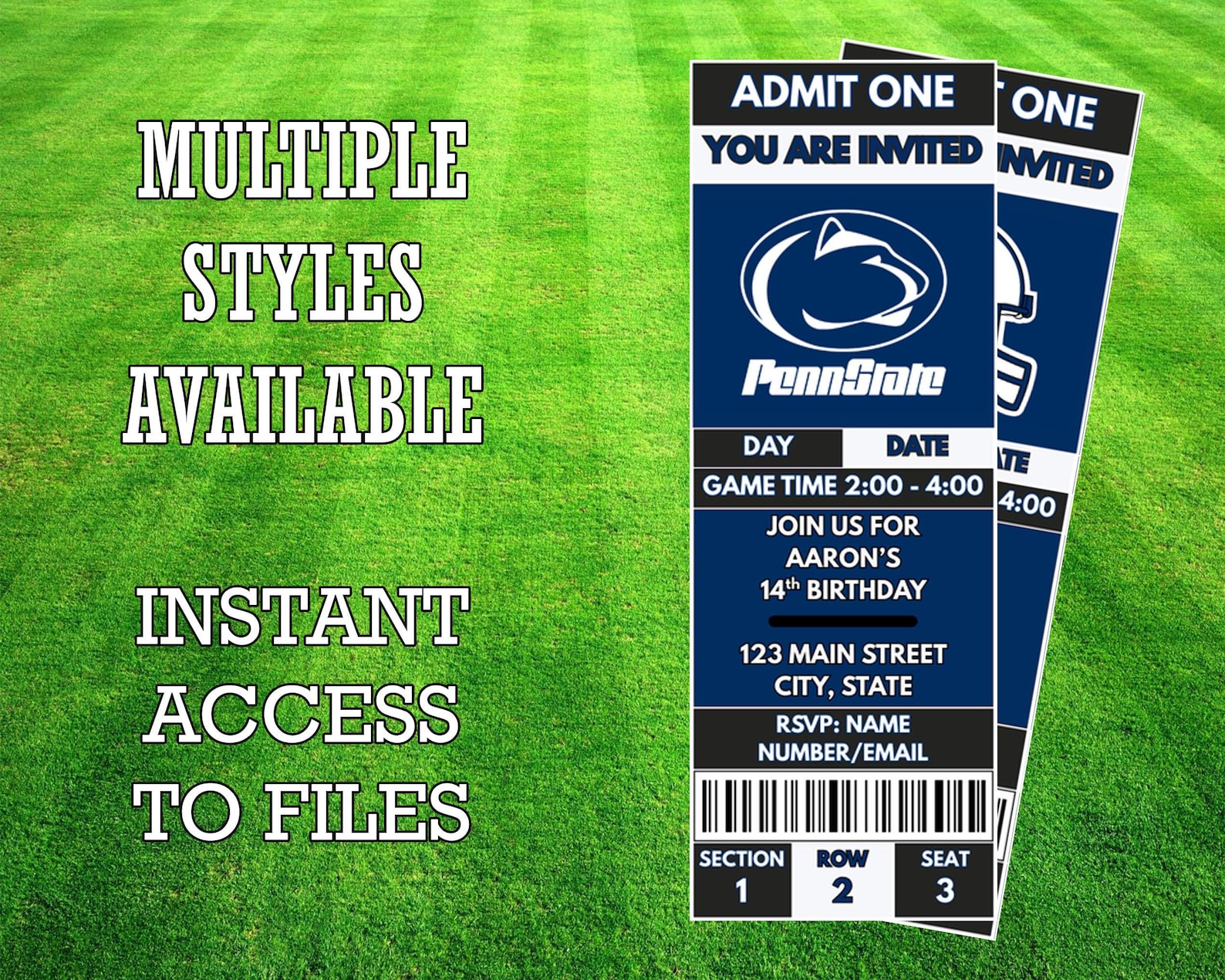 Penn State Ticket Invitation - Etsy