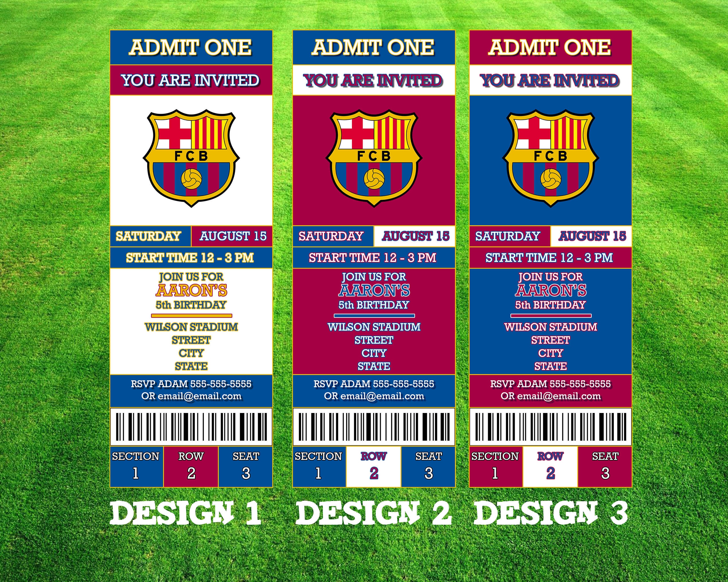 FC Barcelona Ticket Invitation - Etsy