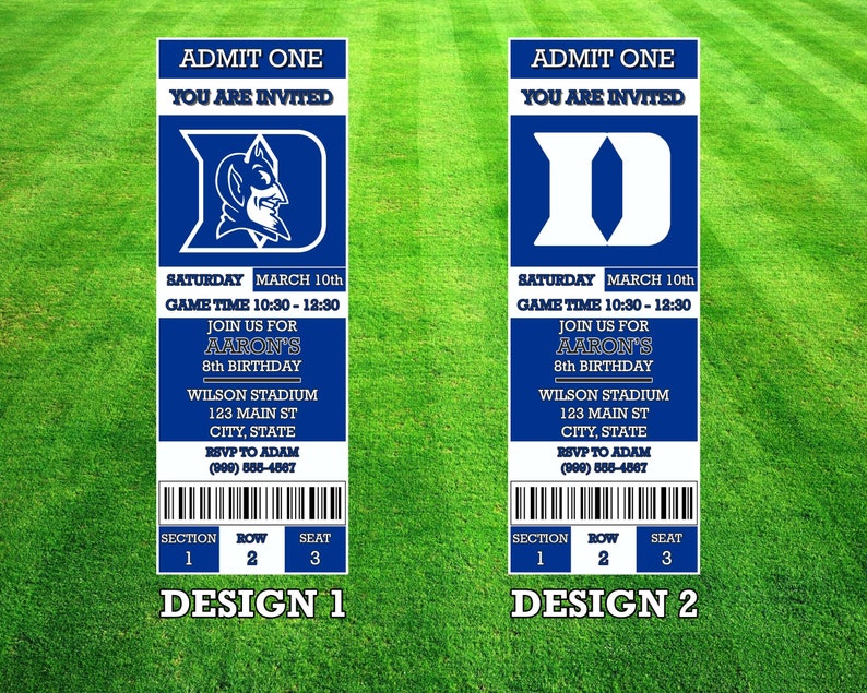 Duke Ticket Invitation - Etsy