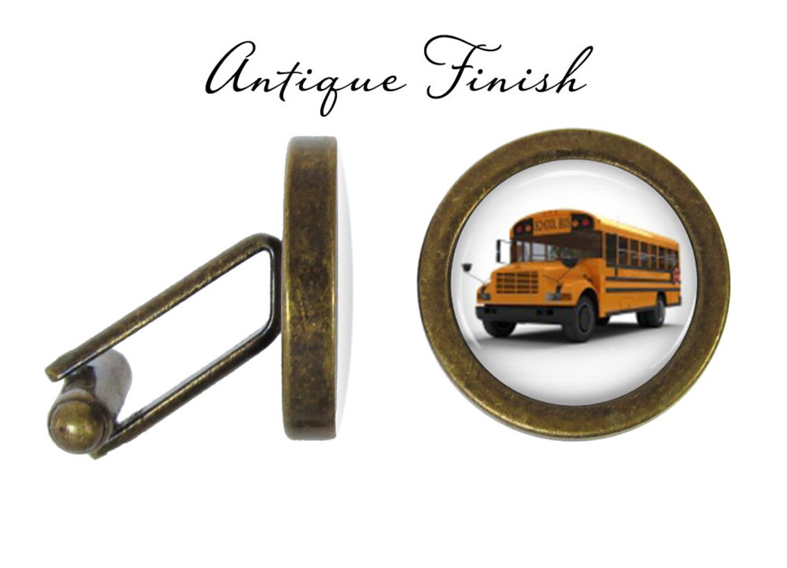 School Bus Cufflinks - Bus Driver Cufflinks - Schoolbus Cufflink - Bus ...