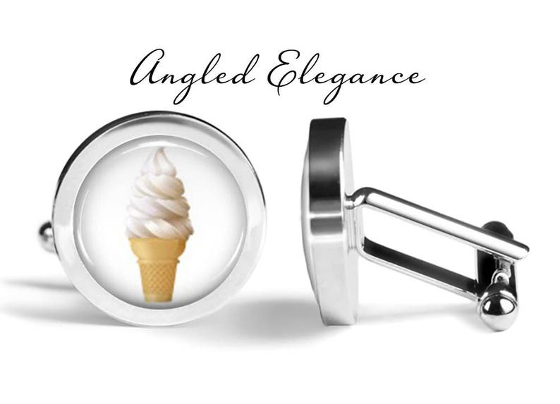 Vanilla Ice Cream Cone Cufflinks Ice Cream Cufflinks - Etsy
