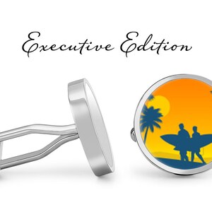 Sunrise Surfer Cufflinks - Surf Cufflinks - Surfer Cuff Link - Surfing ...