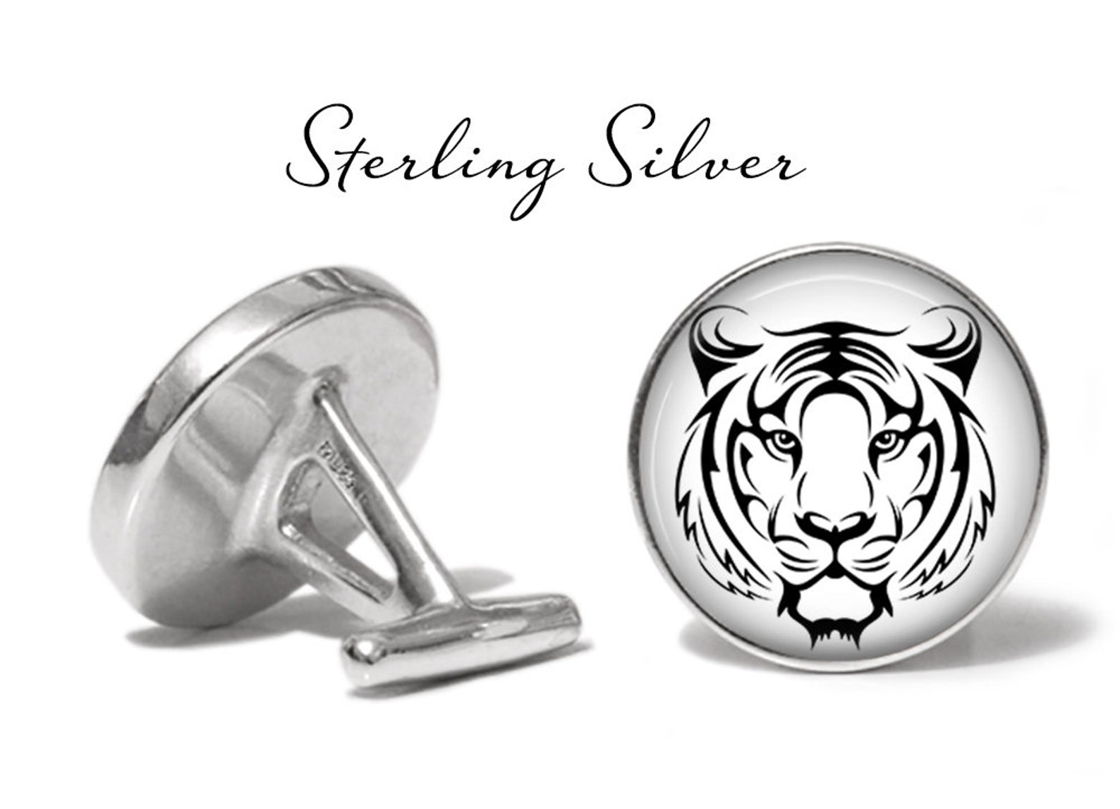 Tribal Tiger Cufflinks Tribal Design Tiger Cuff Links Tigers | Etsy