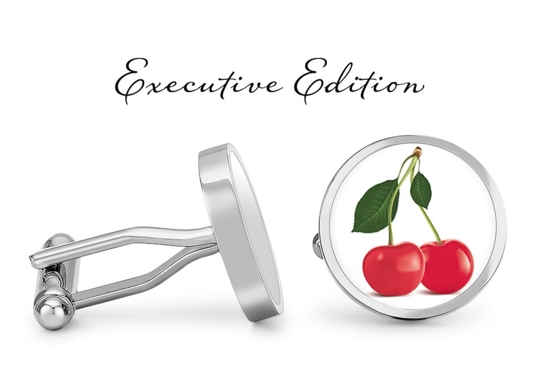 Cherry Cufflinks Cherries Cuff Links Fruit Cufflink (lifetime Guarantee ...