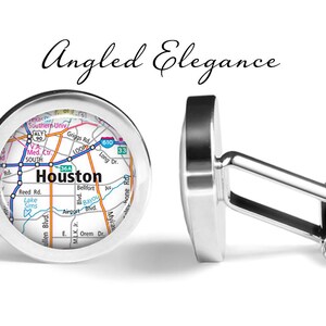 Houston Cufflinks Texas Cuff Links Map Cufflink (lifetime Guarantee ...