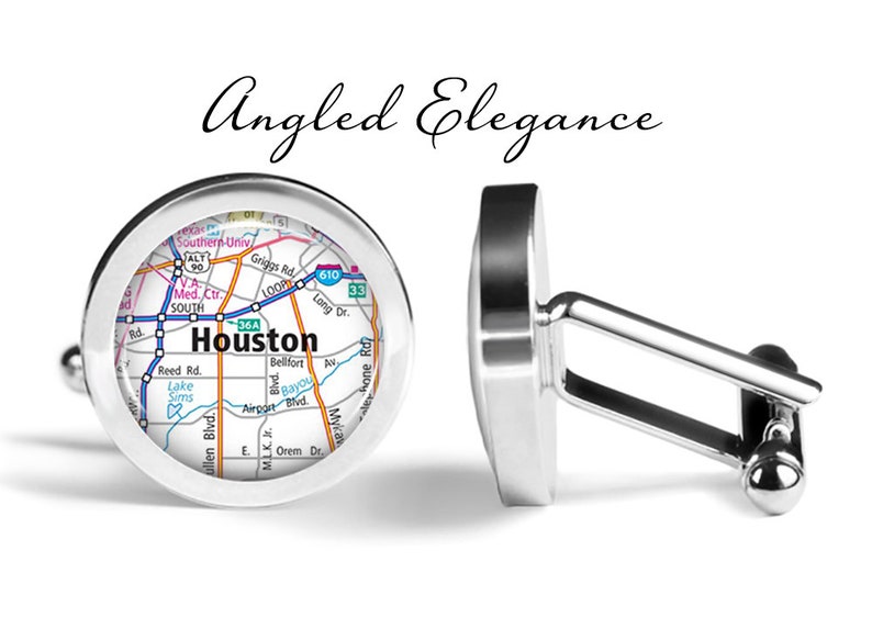 Houston Cufflinks Texas Cuff Links Map Cufflink (lifetime Guarantee ...