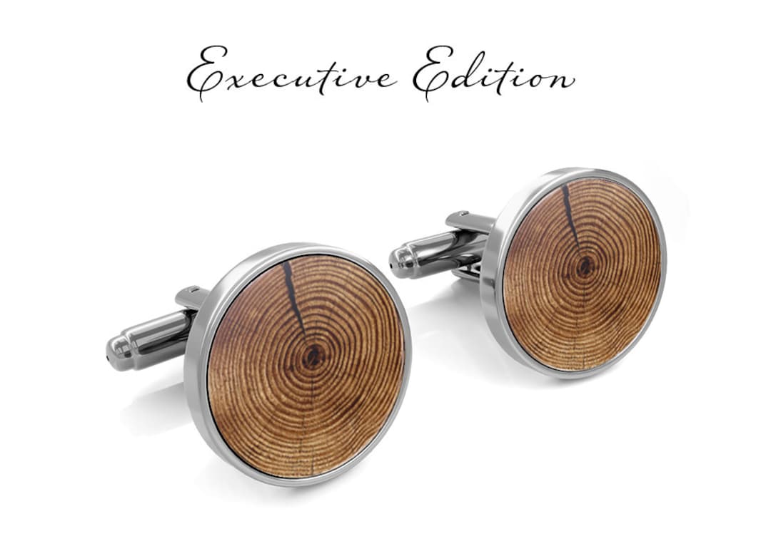 Wood Ring Cufflinks - Wood Cufflinks - Log Cuff Links - Tree Cufflinks ...
