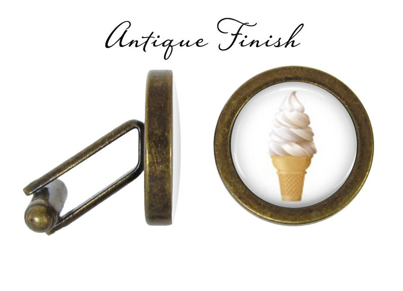Vanilla Ice Cream Cone Cufflinks Ice Cream Cufflinks - Etsy